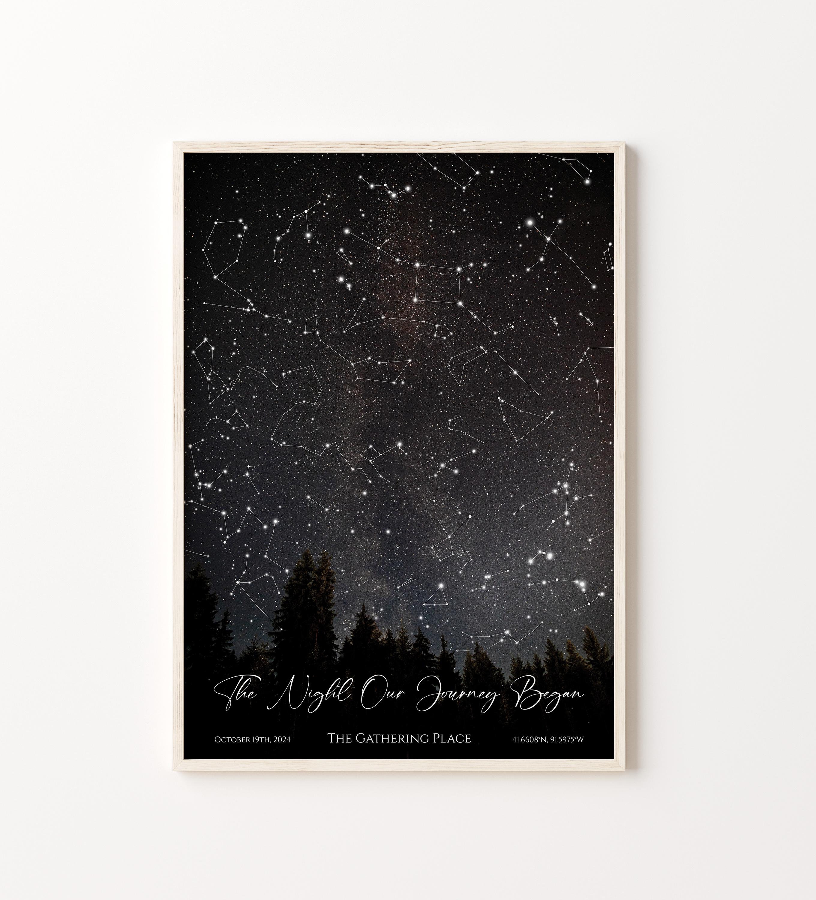 Personalized Star Map Print: Night Sky Constellation Gift - Etsy