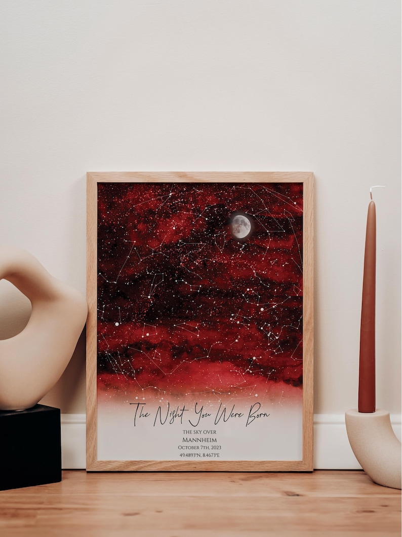 Custom Star Map, Night Sky Print, Sky Map, Wedding Gift, Constellation ...