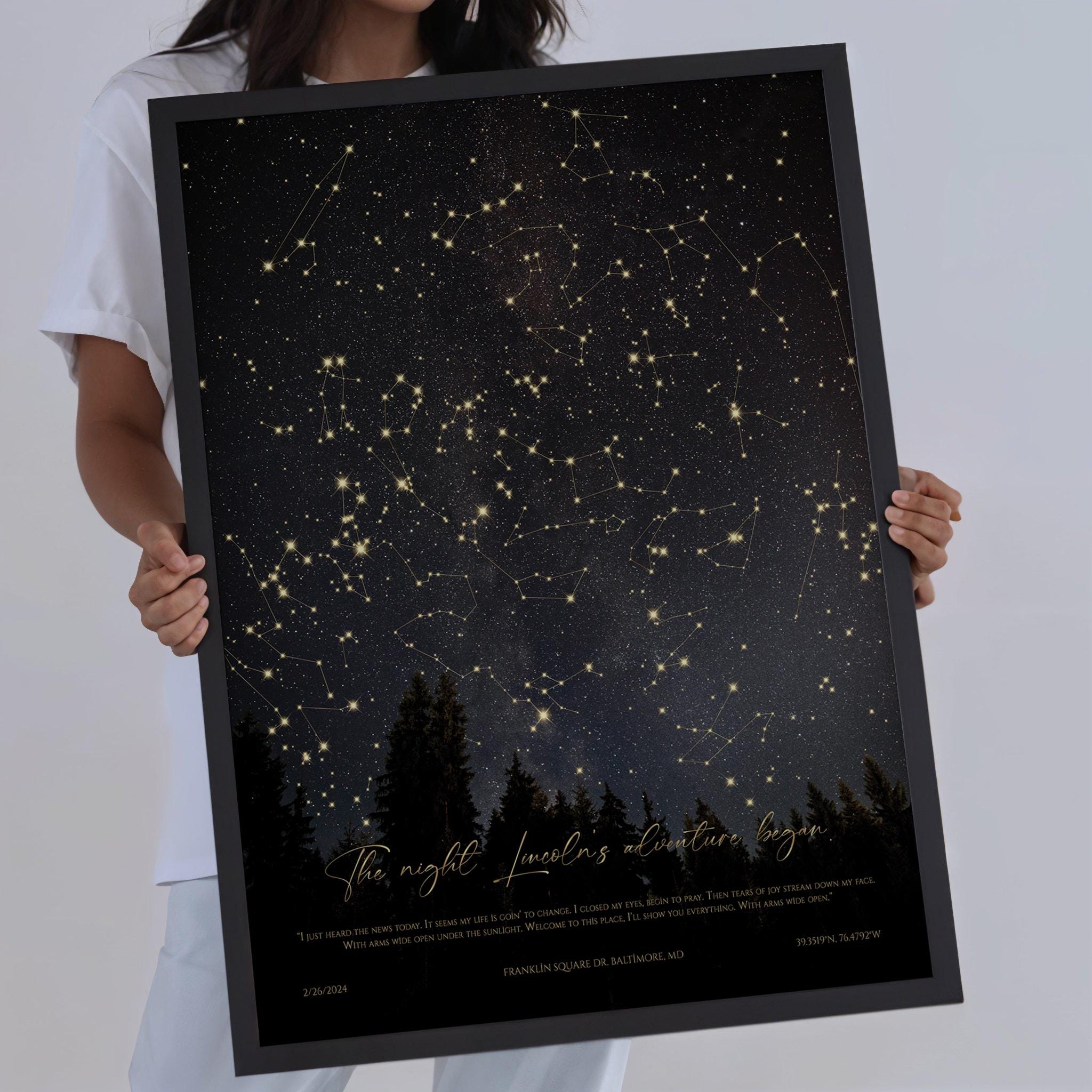 Framed Star Map – Anniversary Gift - Newlywed Gift - Engagement Present ...