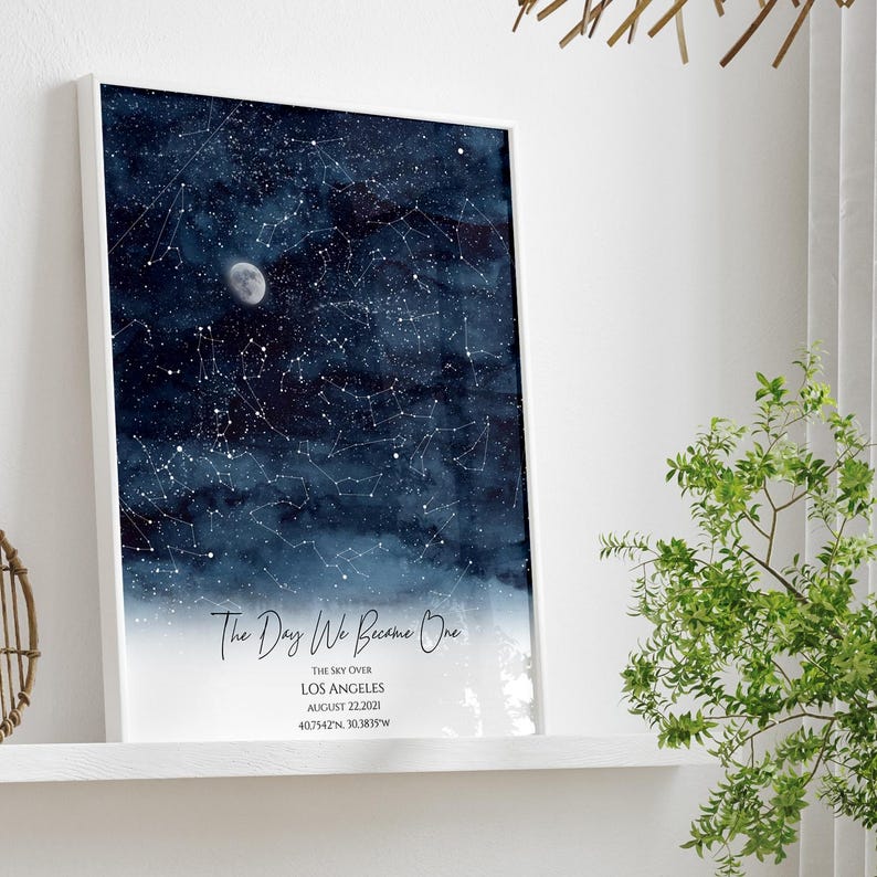 Personalized Star Map – A Night to Remember | Framed Anniversary Gift ...
