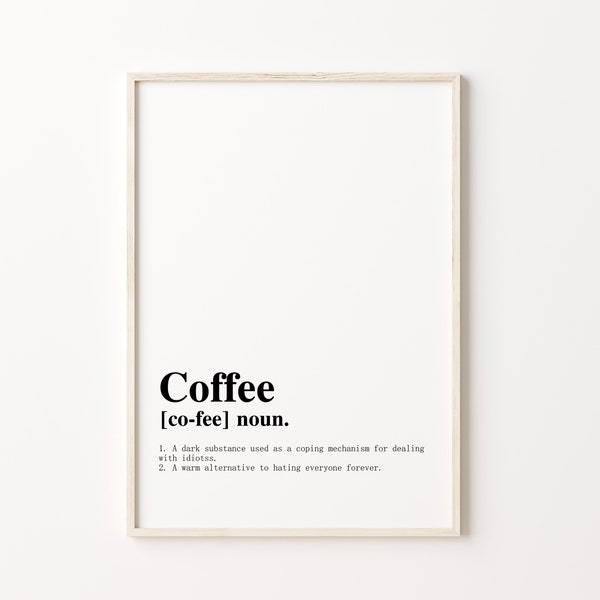 Coffee Definition Print - Etsy