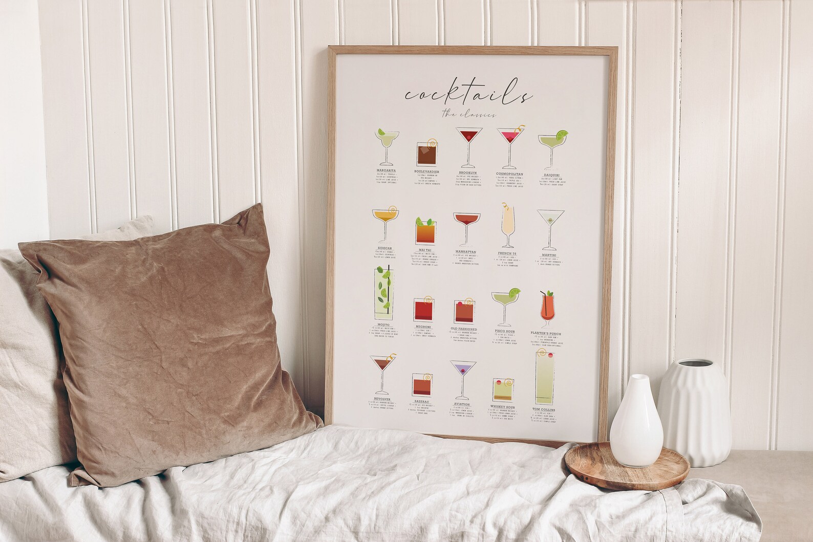 Cocktail Recipe Art Print: Classic Drinks Bar Poster - Etsy