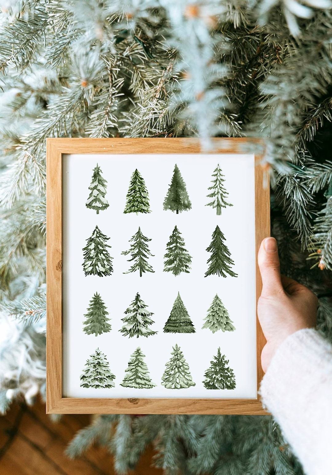 Pine Tree Art, Christmas Tree Prints, Christmas Printable Wall Art ...