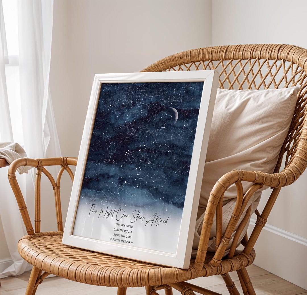 Custom Star Map, Night Sky Print, Sky Map, Wedding Gift, Constellation ...