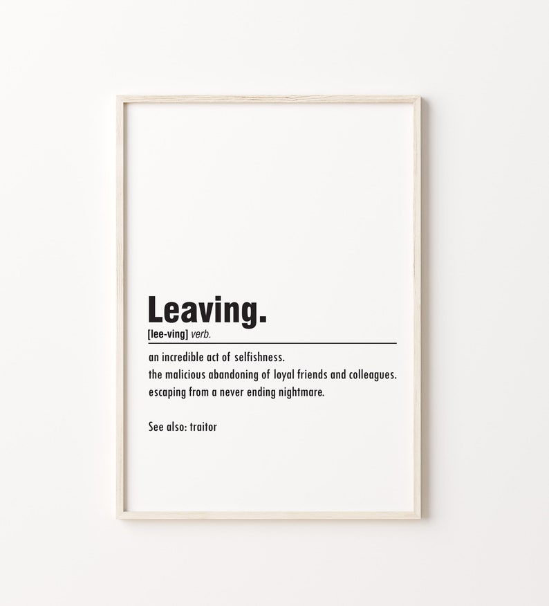 Leaving Definition Card Funny Leaving Card Leaving Card For Etsy leaving-definition-card-funny-leaving-card-leaving-card-for-etsy