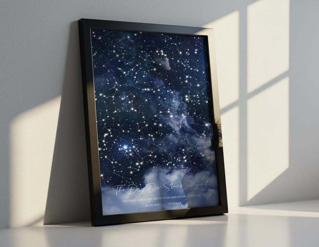 Personalized Wedding Star Map | Custom Wedding Anniversary Gift ...