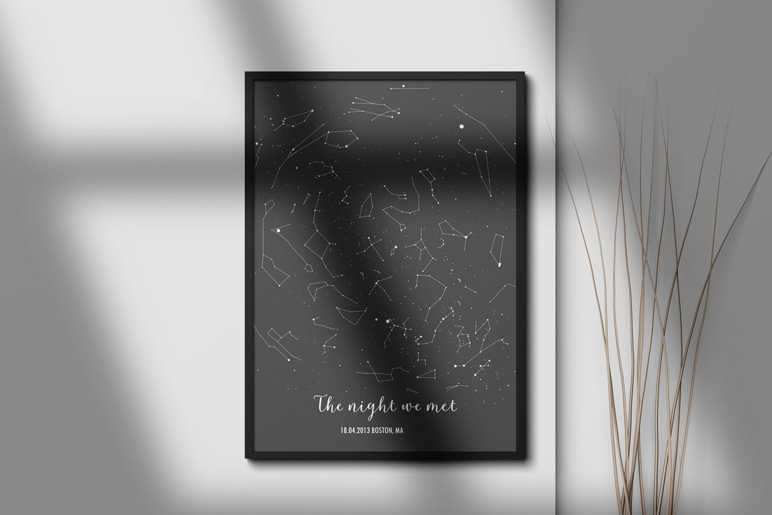 Personalized Star Map by Date for Valentines Custom Gift for - Etsy