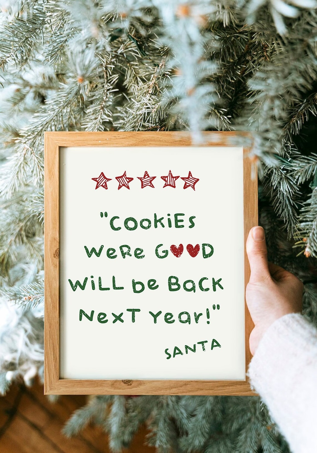 Funny Christmas Print, Trendy Rating Sign, Christmas Gift, Santa Print ...