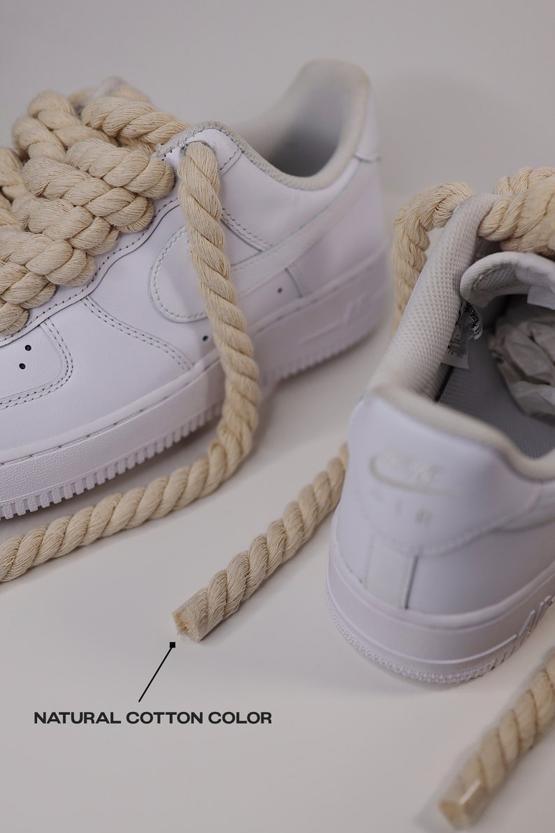 Natural Cotton Rope Laces Air Force 1 Custom Sneaker choose - Etsy