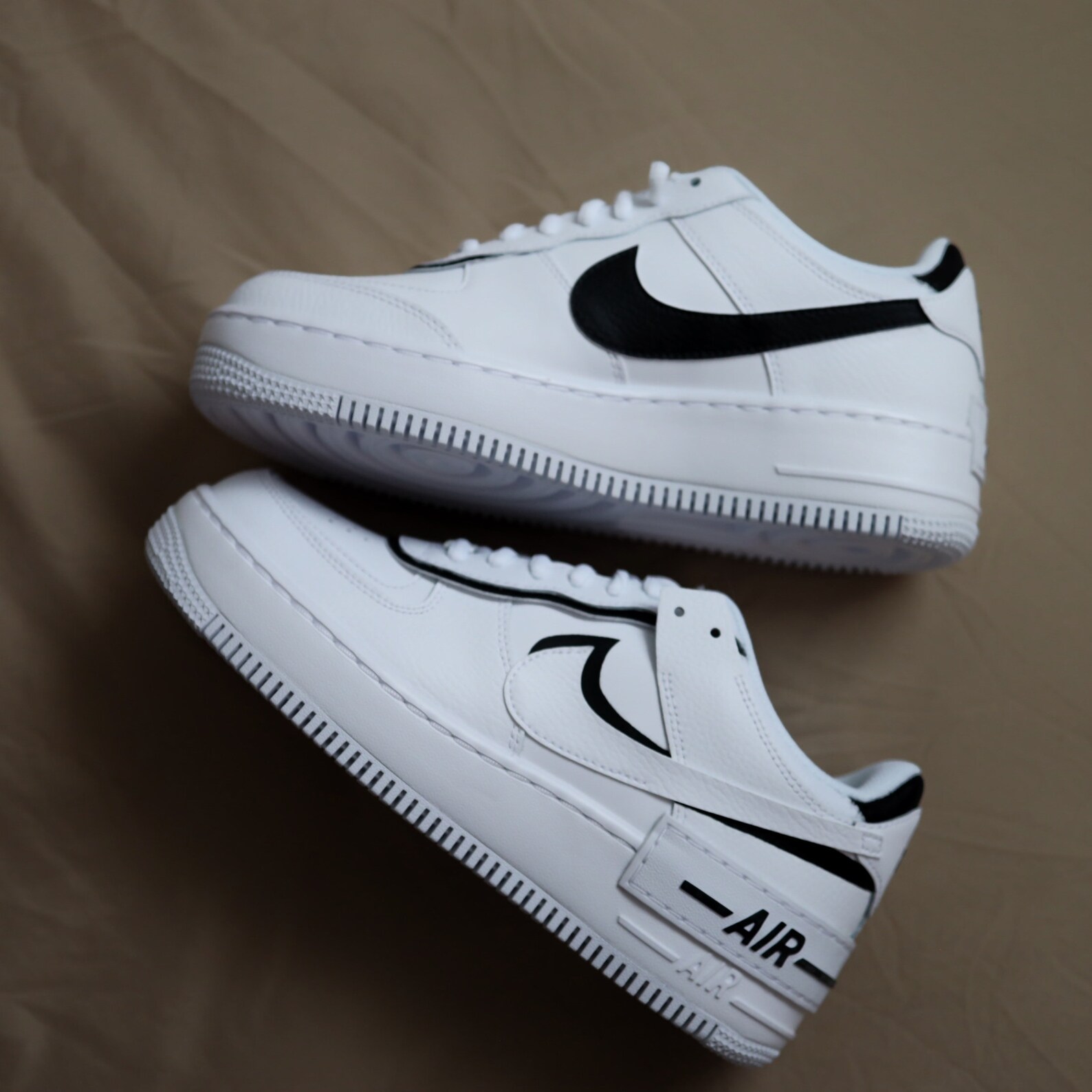 Custom Air Force 1 Shadow black and White Af1's - Etsy