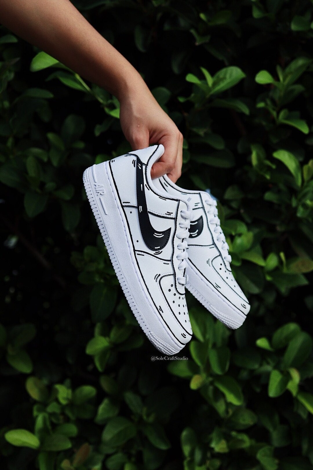 Black and White Cartoon Custom Air Force 1 Hand Painted Custom AF1 ...