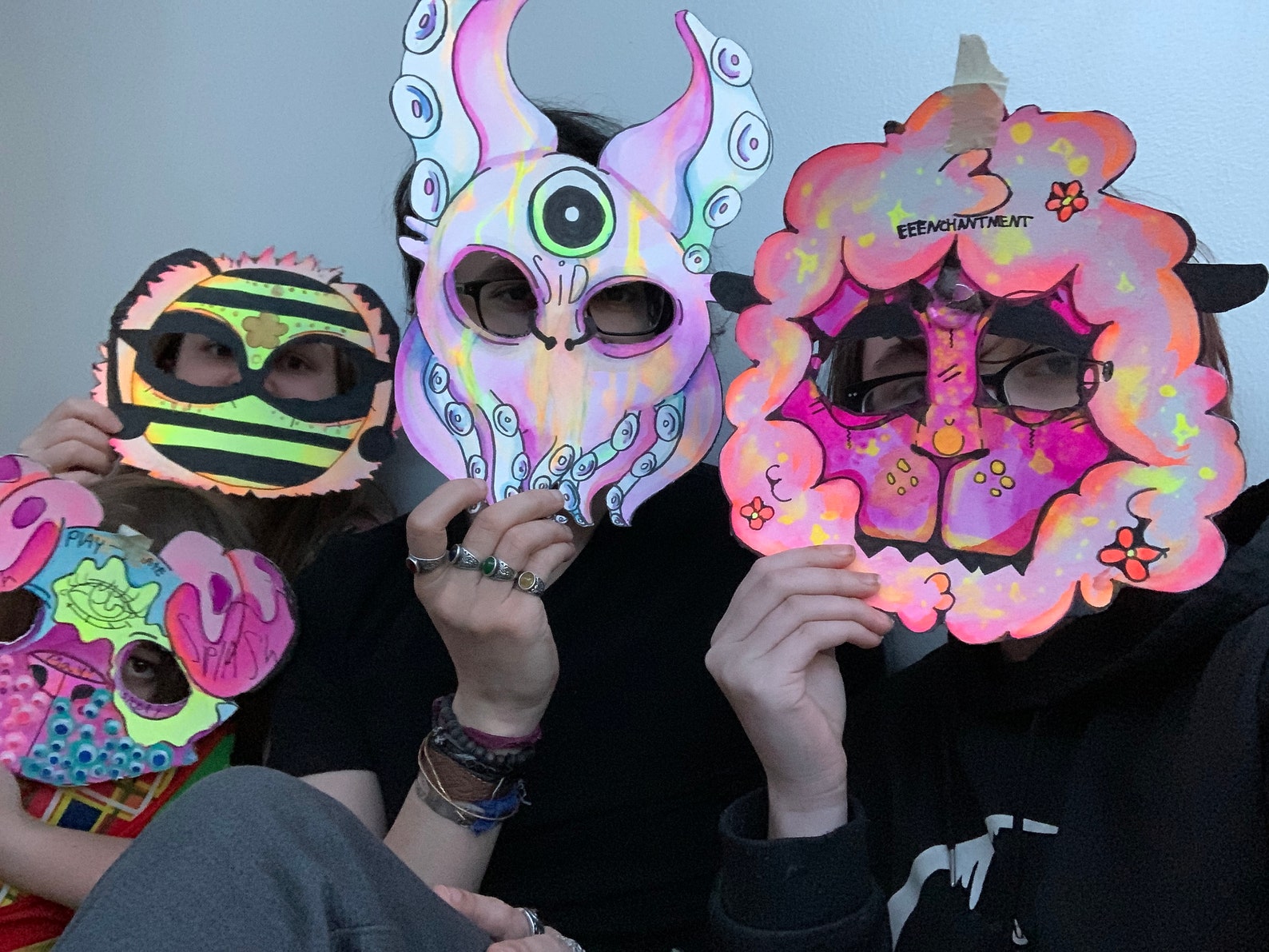 Custom Neon Masks Blacklight Party Paper Originals - Etsy