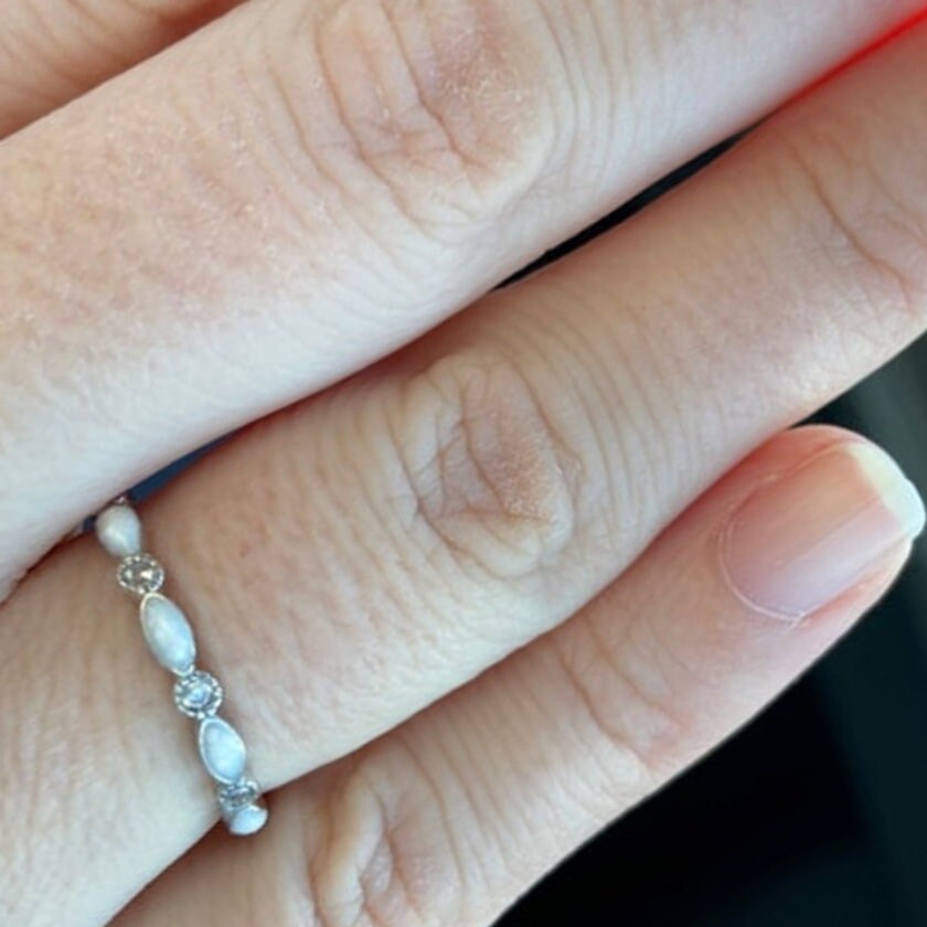 Eternity Breastmilk Ring Band, 925 Sterling Silver Ring, Stackable ...