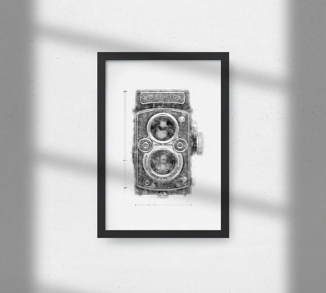 Rolleiflex A1 TLR Camera - Digitally Created Technical Drawing - Etsy