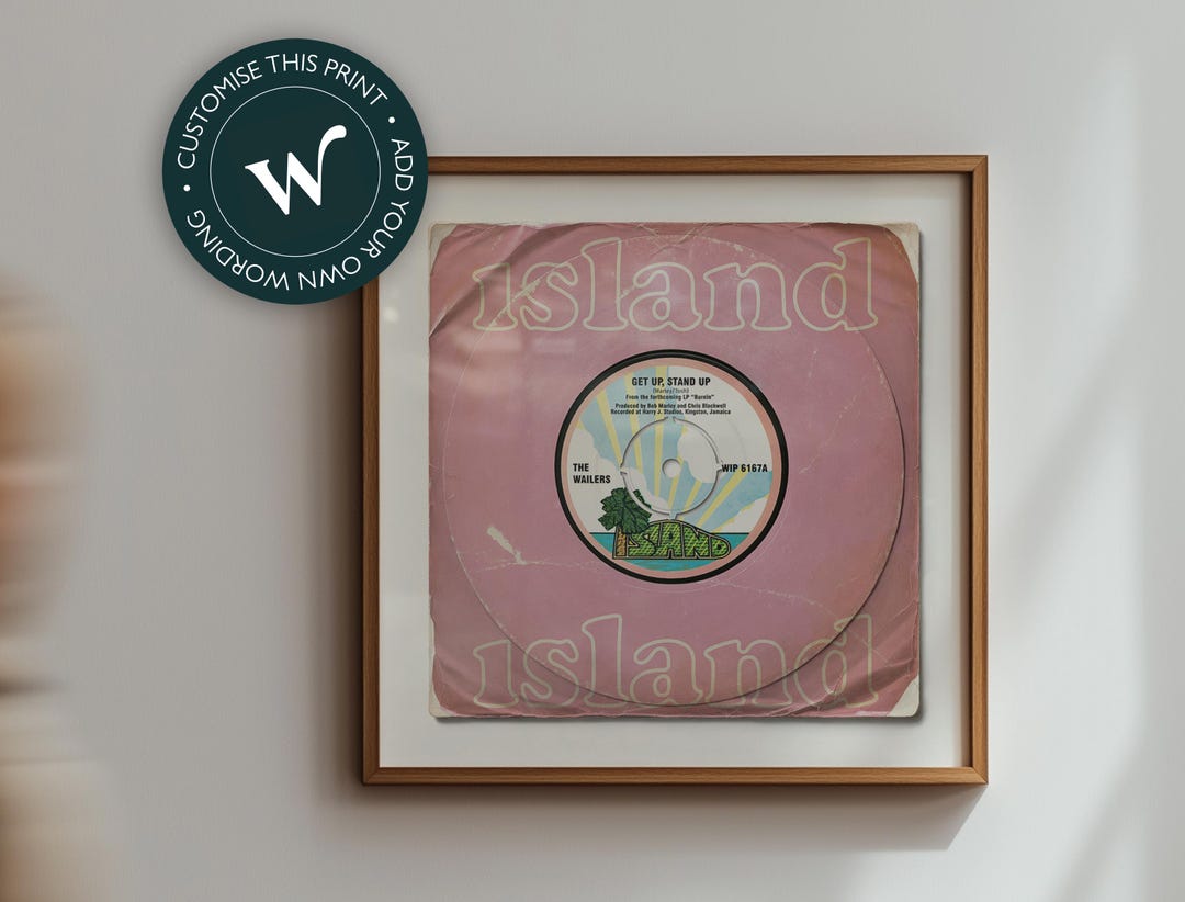 The Wailers - Island Records - Custom 45rpm Record Sleeve Wall Art ...