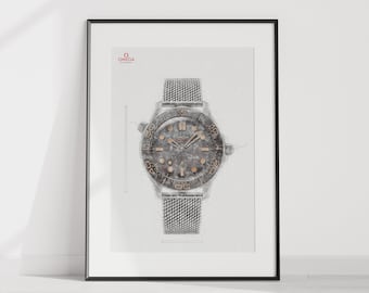 Omega Watch Drawing - Etsy