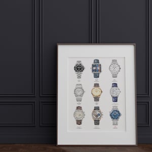 Iconic Watches Collage - Digitally Created Technical Drawing - Watch ...