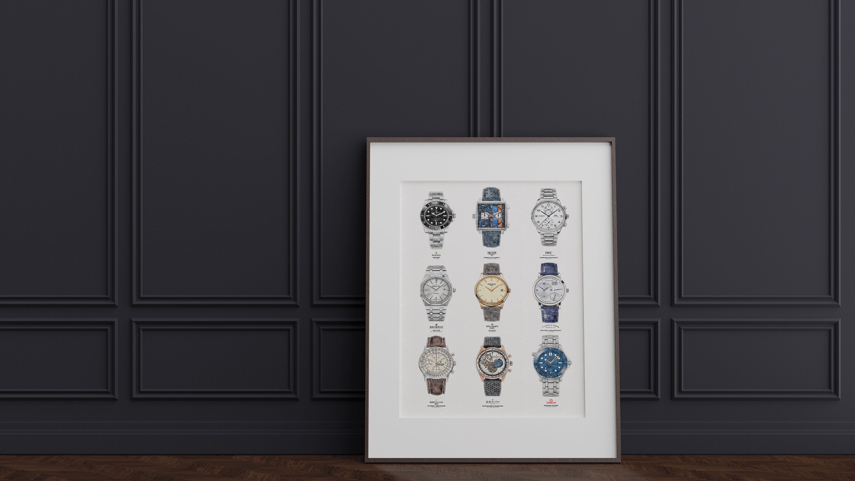 Iconic Watches Collage - Digitally Created Technical Drawing - Watch ...