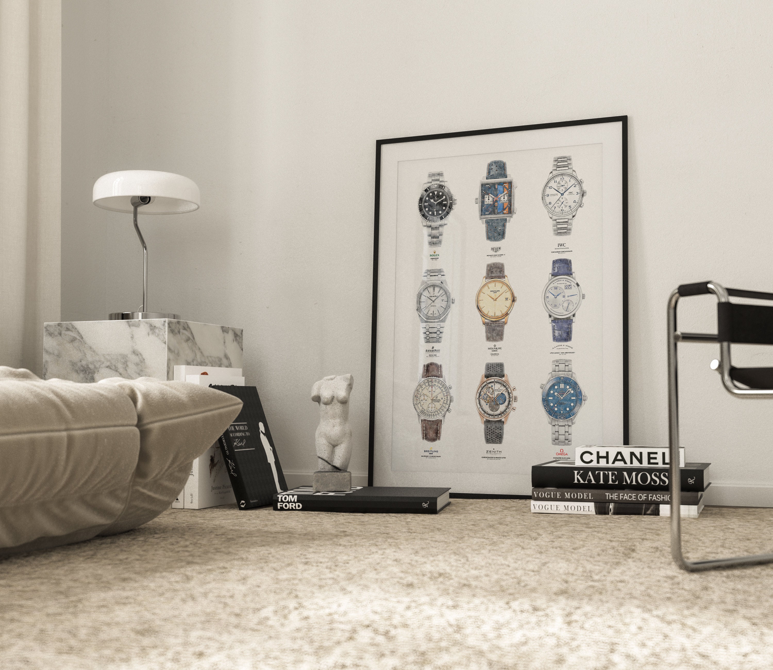 Iconic Watches Collage - Digitally Created Technical Drawing - Watch ...