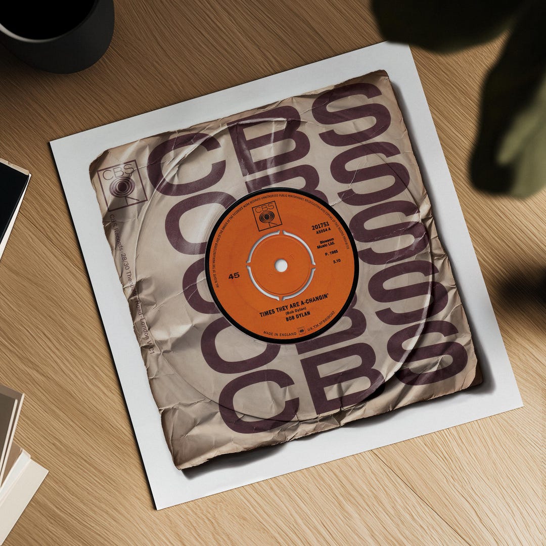 Bob Dylan - CBS Records - Custom 45rpm Record Sleeve Wall Art – Retro ...