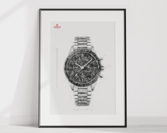 Omega Speedmaster Drawing - Etsy