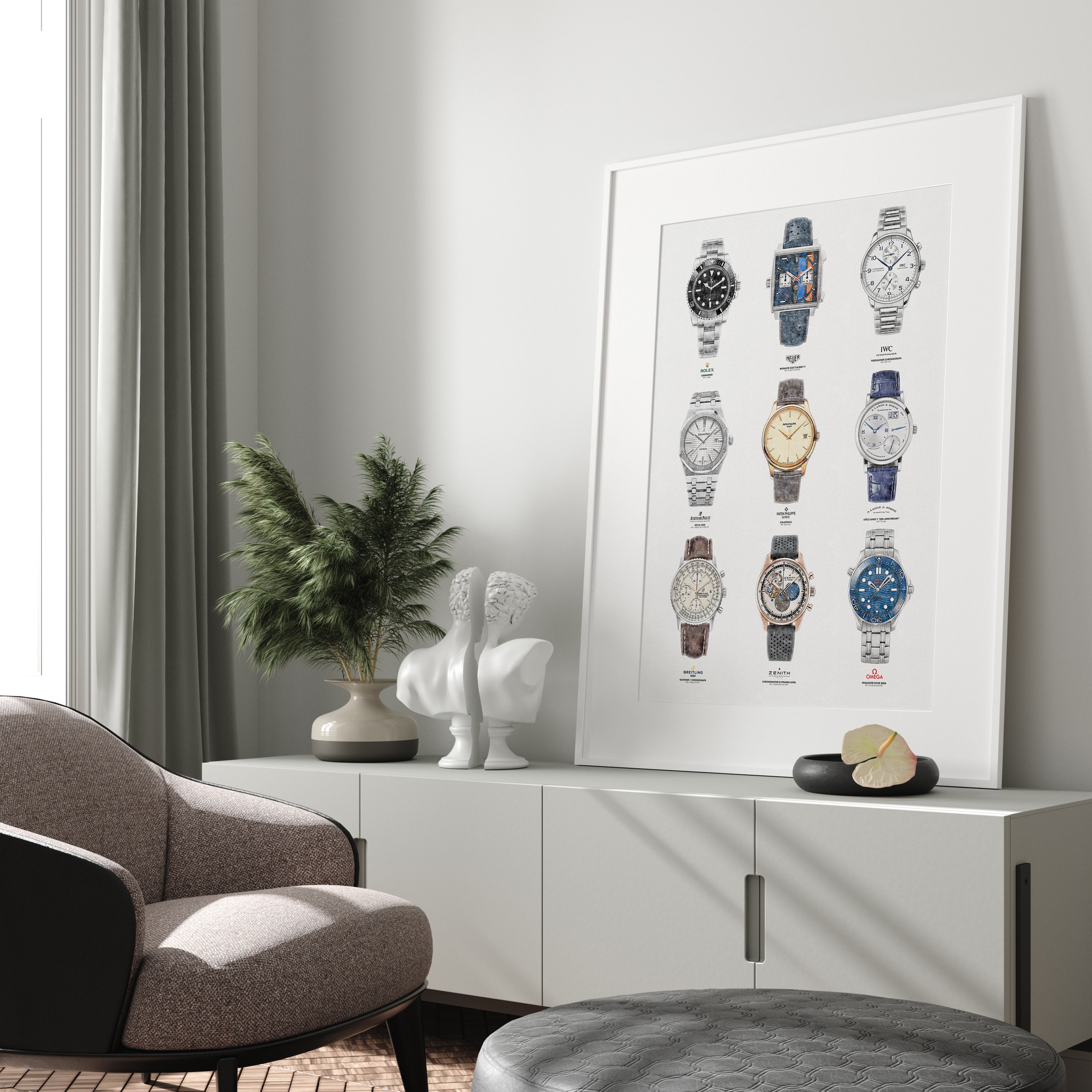 Iconic Watches Collage - Digitally Created Technical Drawing - Watch ...