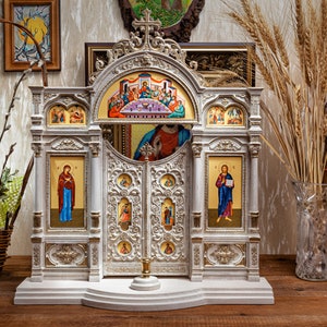 Renaissance Home Iconostasis: Wooden Prayer Corner, Saints Home ...