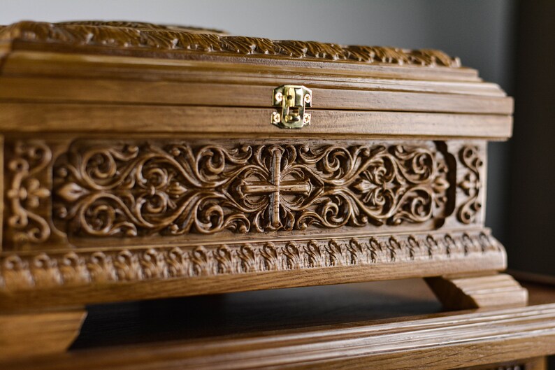 12.5 Reliquary Box Carved Wooden Religious Reliquary for - Etsy
