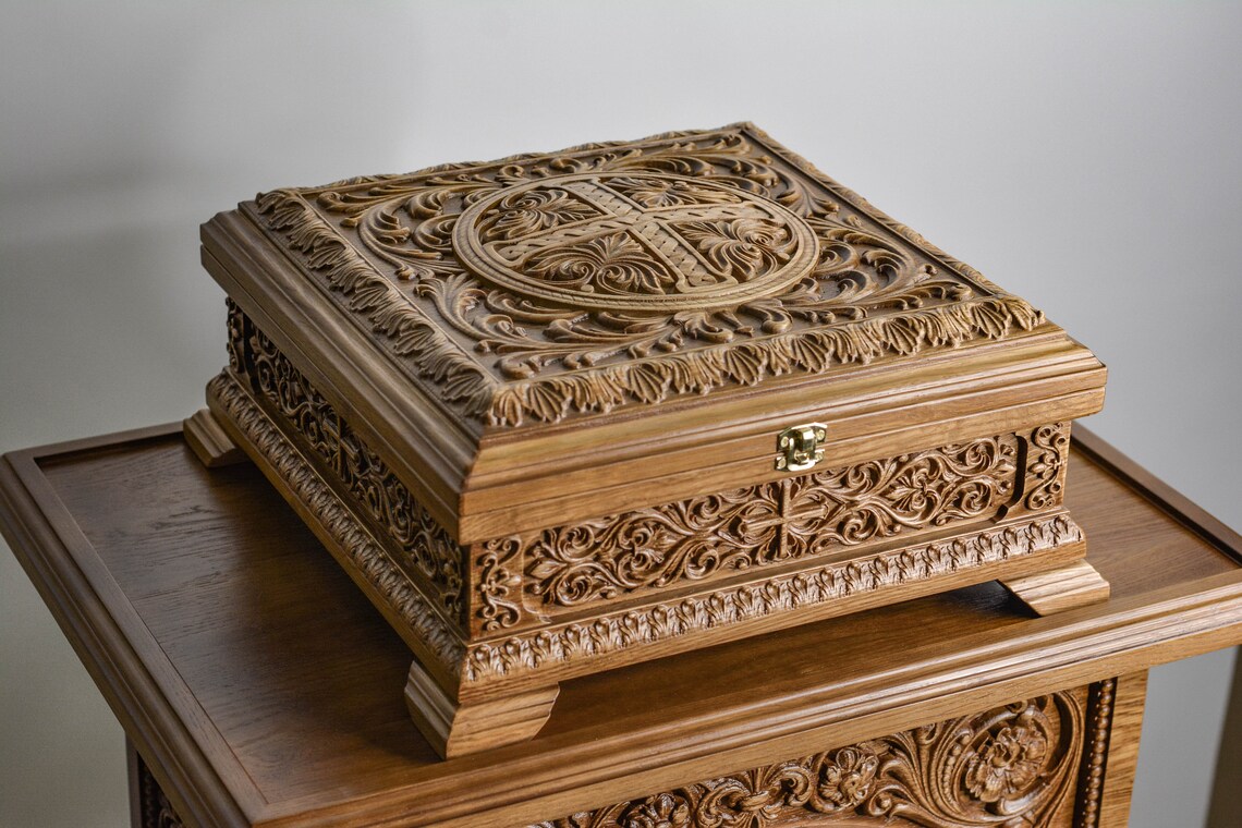 12.5 Reliquary Box Carved Wooden Religious Reliquary For | Etsy