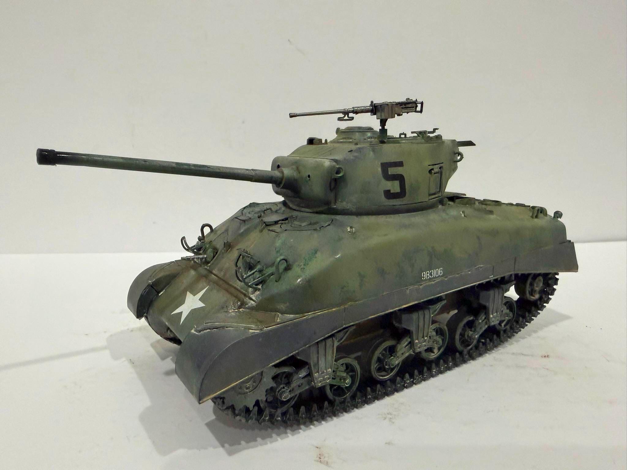 Tank Sherman M4 American 1/35 WW2 AFV. Painted and Weathered. Pro Built ...