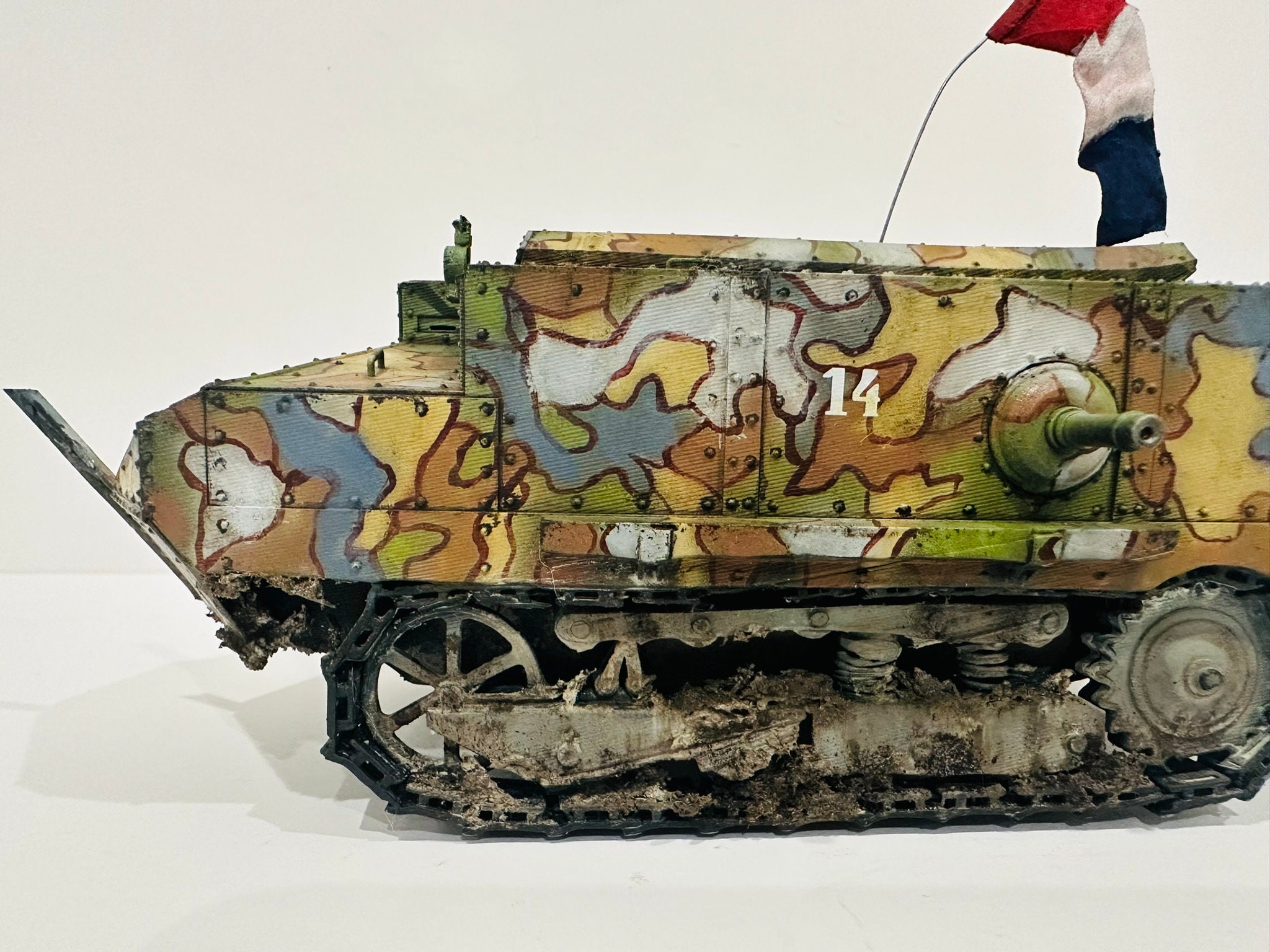 Tank Schneider CA1 1/35 WWI WWII French Scale Model Afv. Painted and ...