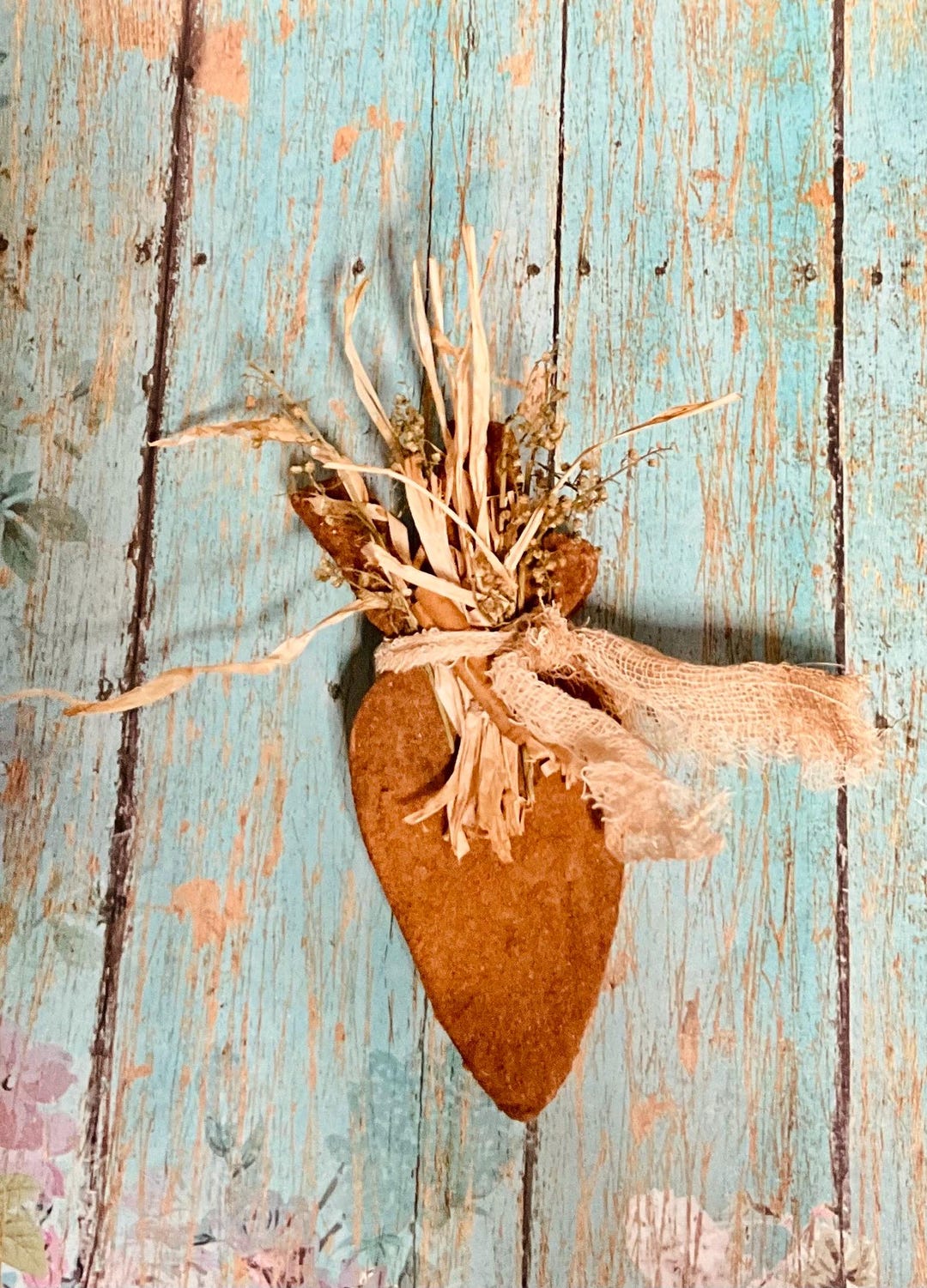 Primitive Pantry Cake Carrot Shaped Faux Cake Sweet Annie Cheesecloth ...