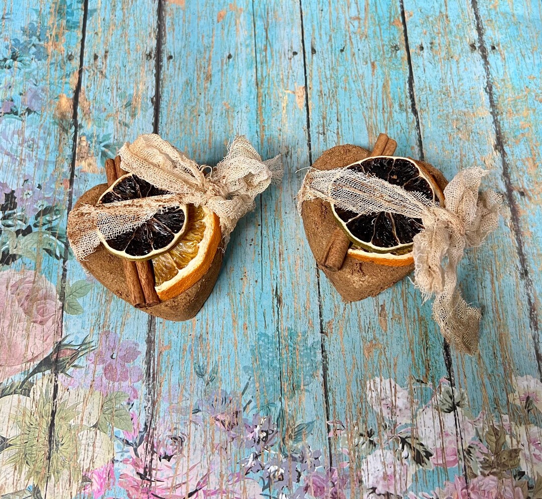 Primitive Pantry Faux Cakes Heart Shaped Sweet Annie Orange Piece ...