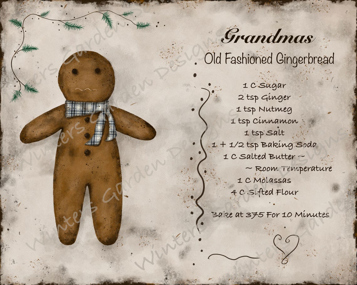 Vintage Grungy Primitive Winter Recipe Journal Scrapbooking 1 PDF ...