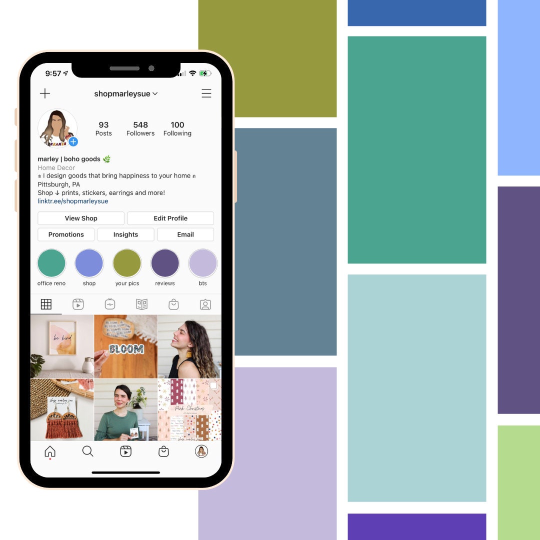 24 Solid Color Instagram Highlight Icons, Cool Blue Tones, Instagram ...
