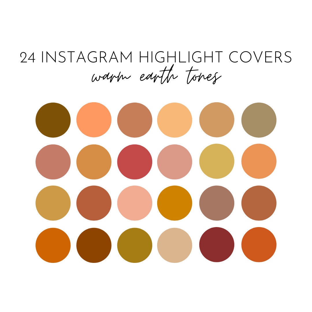 24 Solid Color Instagram Highlight Icons, Warm Earth Tones, Instagram ...