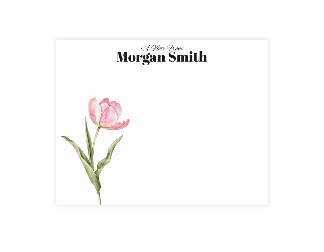 Personalized Stationery Set Note Card April Birth Flower Stationary ...