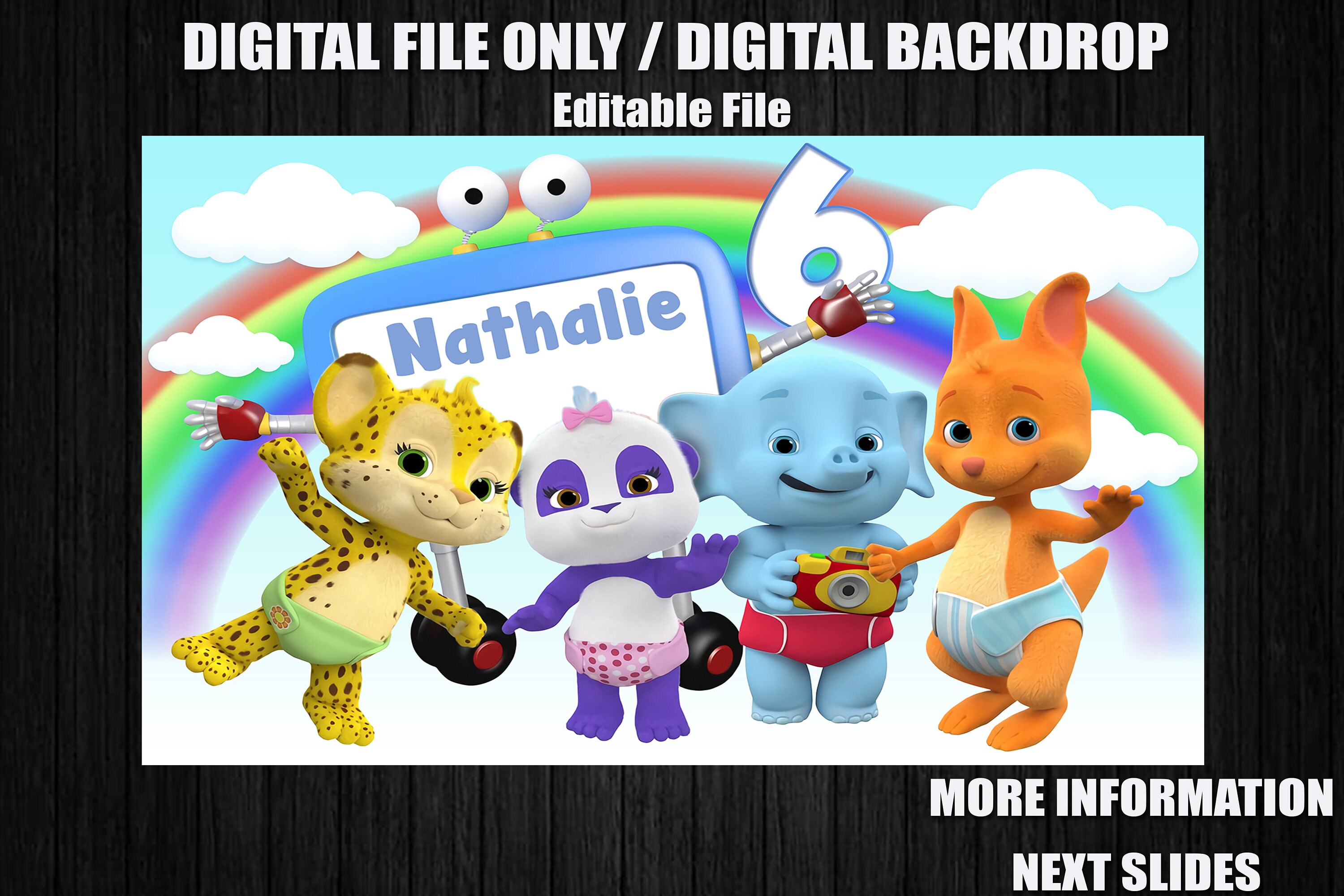 Word Party Birthday Backdrop Word Party Backdrop Digital | Etsy