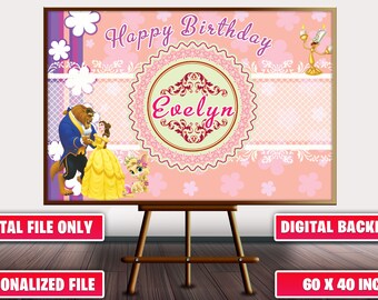 Belle Princess Backdrop | Etsy