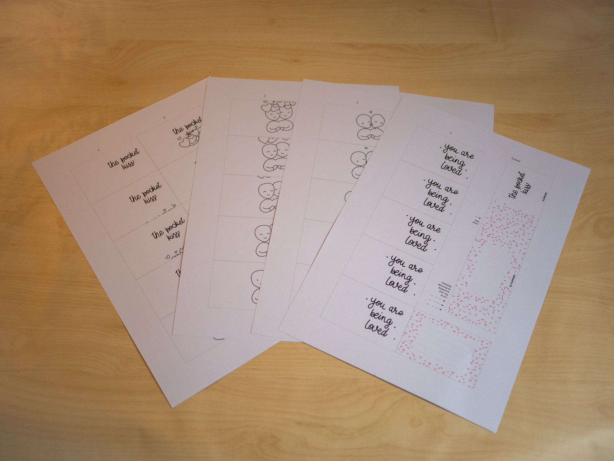 Pocket Kiss Coloring Flipbook - Etsy