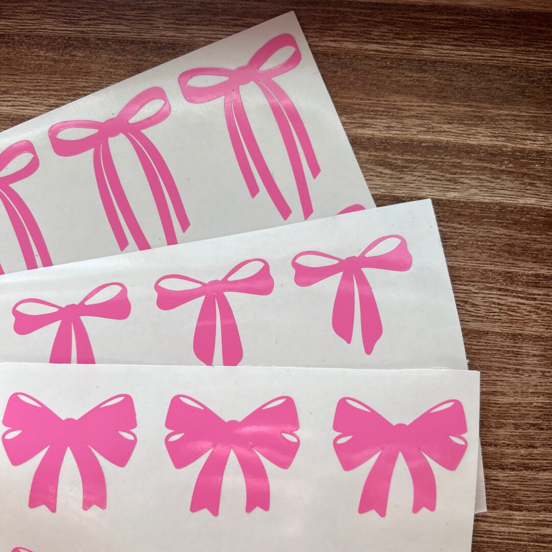 Coquette Ribbon Decal | Pink Bow | Girly Ribbon | Coquette Cup Decal ...