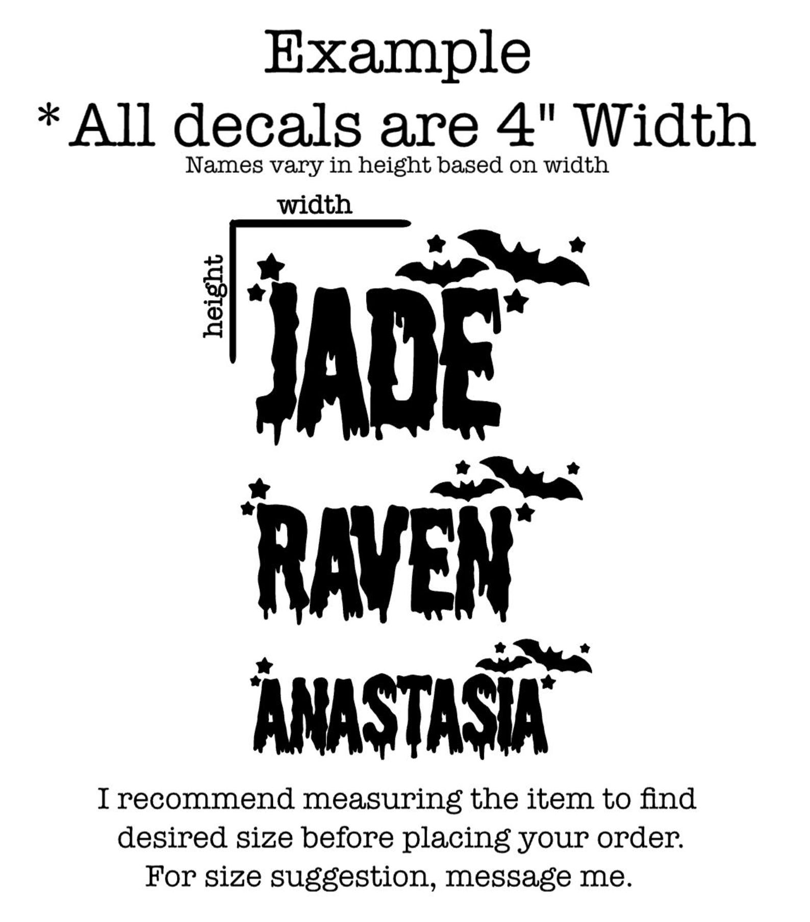 Halloween Custom Name Decal | Bats Sticker | Personalize Name Decal ...