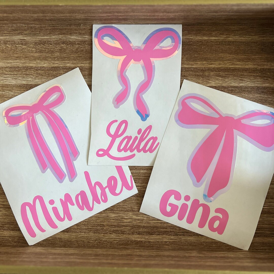 Personalized Coquette Name Decal | Coquette Cup Decal | Custom Bow ...