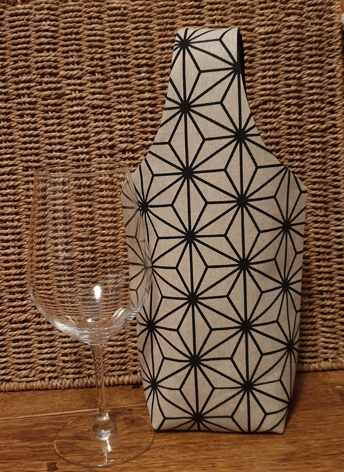 Reusable fabric wine bottle carrier / fabric gift bag / wine - Etsy Italia