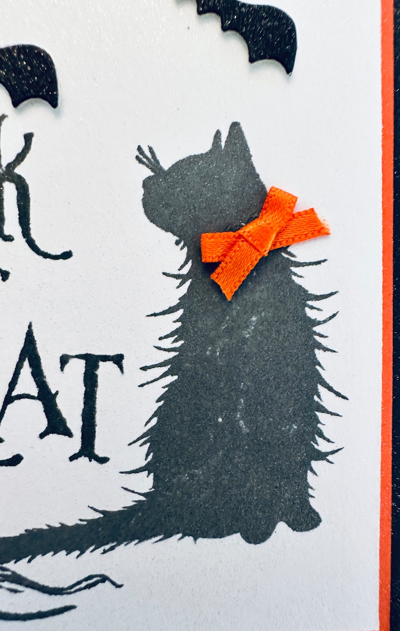 Black Cat Halloween Card - Etsy