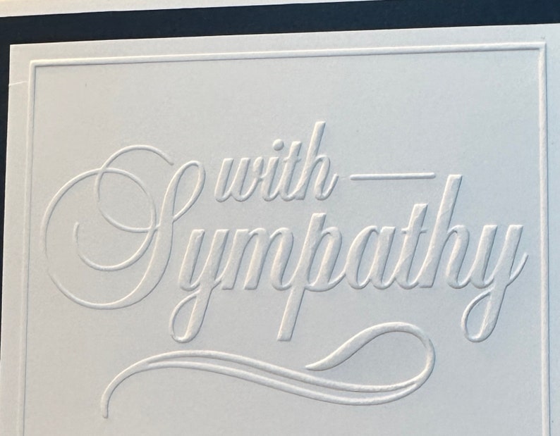 White Embossed Sympathy Card - Etsy
