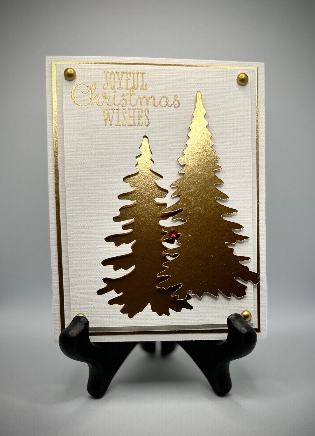 Gold Foil Christmas Card Set of 6 - Etsy