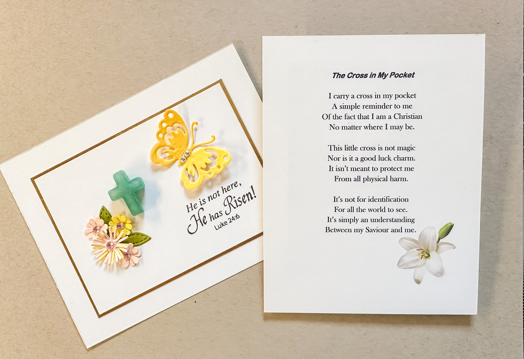 Cross in My Pocket Card - Etsy