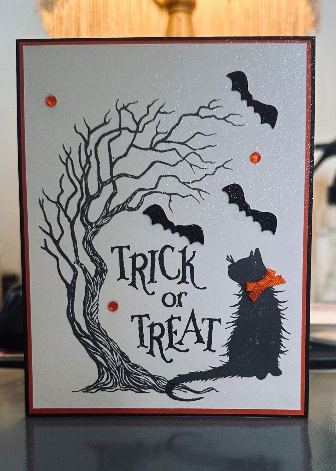 Black Cat Halloween Card - Etsy