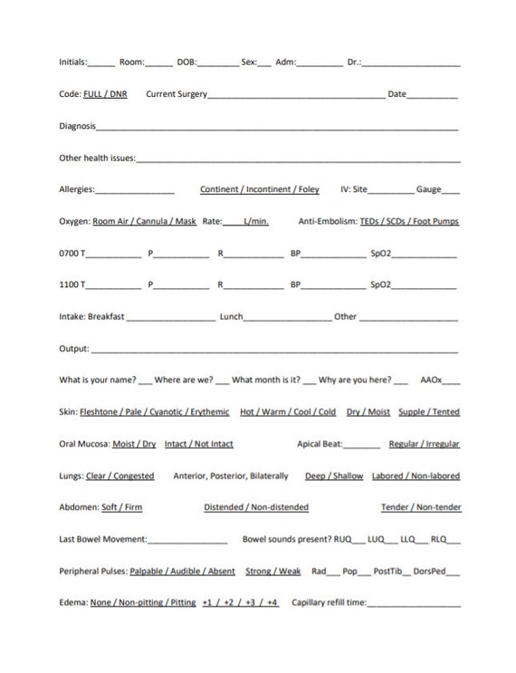 Clinical Worksheet Everything You Will Need to Complete Your - Etsy Canada